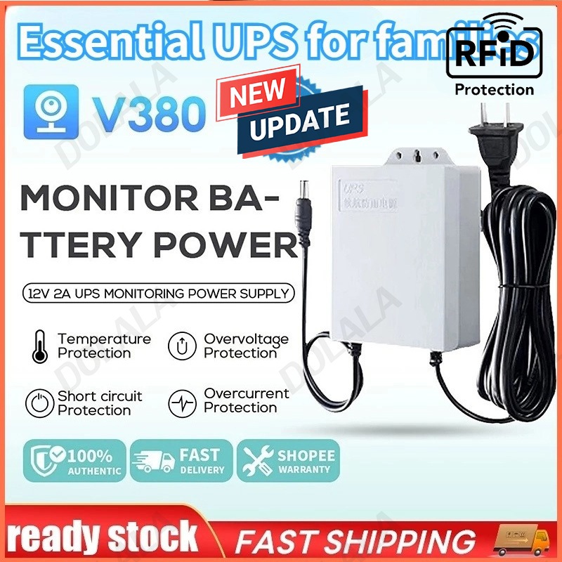 DC 12V-2A Uninterruptible Power Supply Mini UPS Battery Backup ...