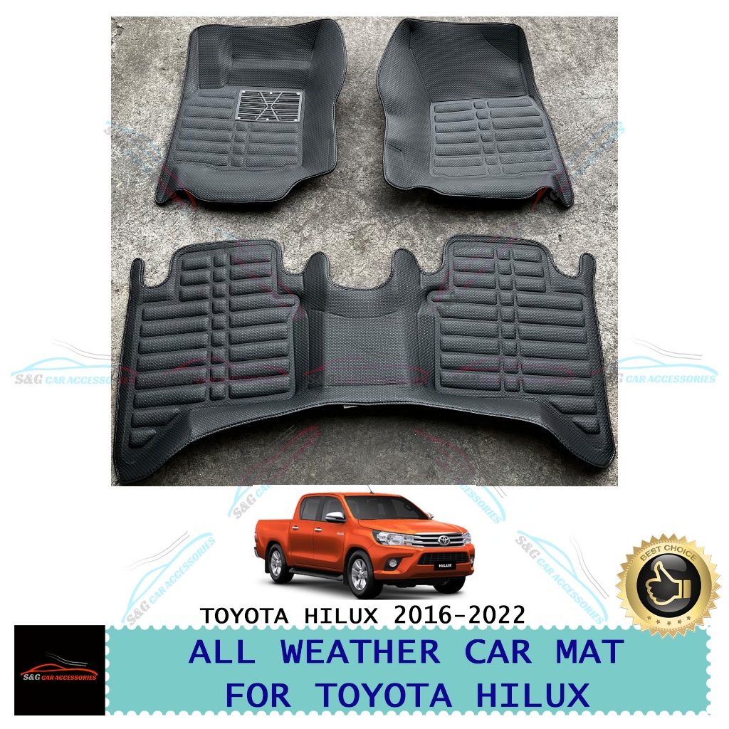 Toyota Hilux 2016-2024 5D Diamond Deep Dish Matting All Weather Car Mat ...