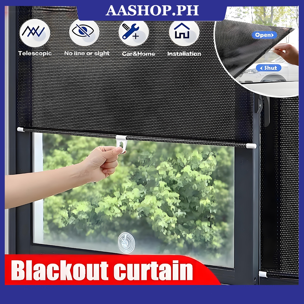 Retractable Sunshade Roller Blinds Blackout window Curtains For Living ...