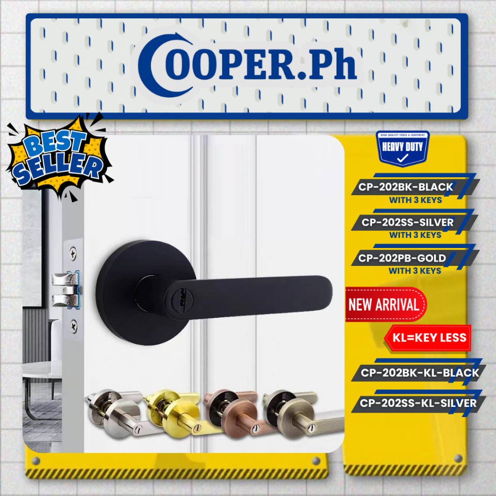 COOPER.PH CP202 Lever Type Door Knob Lock With Keys and Without Key ...