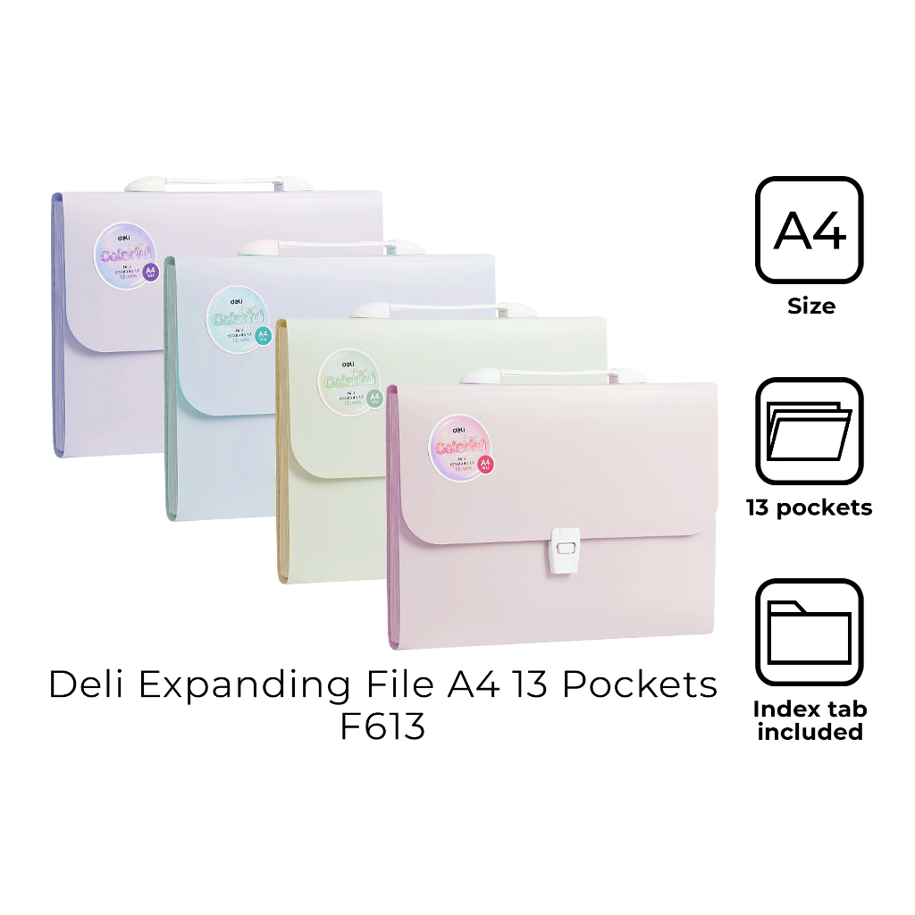 Deli F613 Expanding File A4 13 Pockets | Shopee Philippines