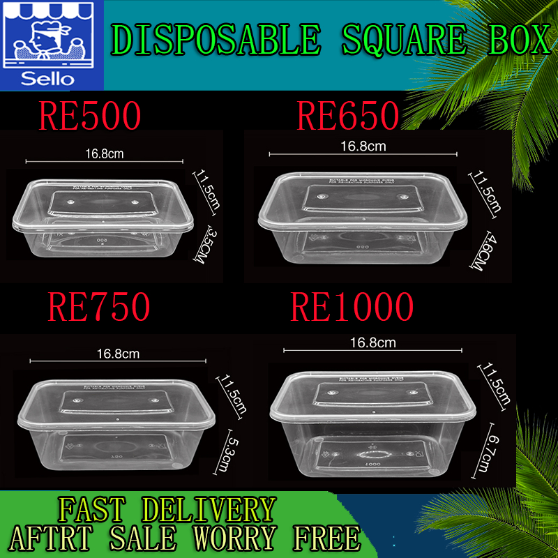 KS1 Disposable Plastic Container Microwavable Food Container500/650/750 ...