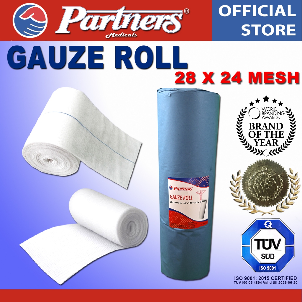 Partners Gauze Roll 28X24 (36" x 100 y) - 2 ply | Shopee Philippines