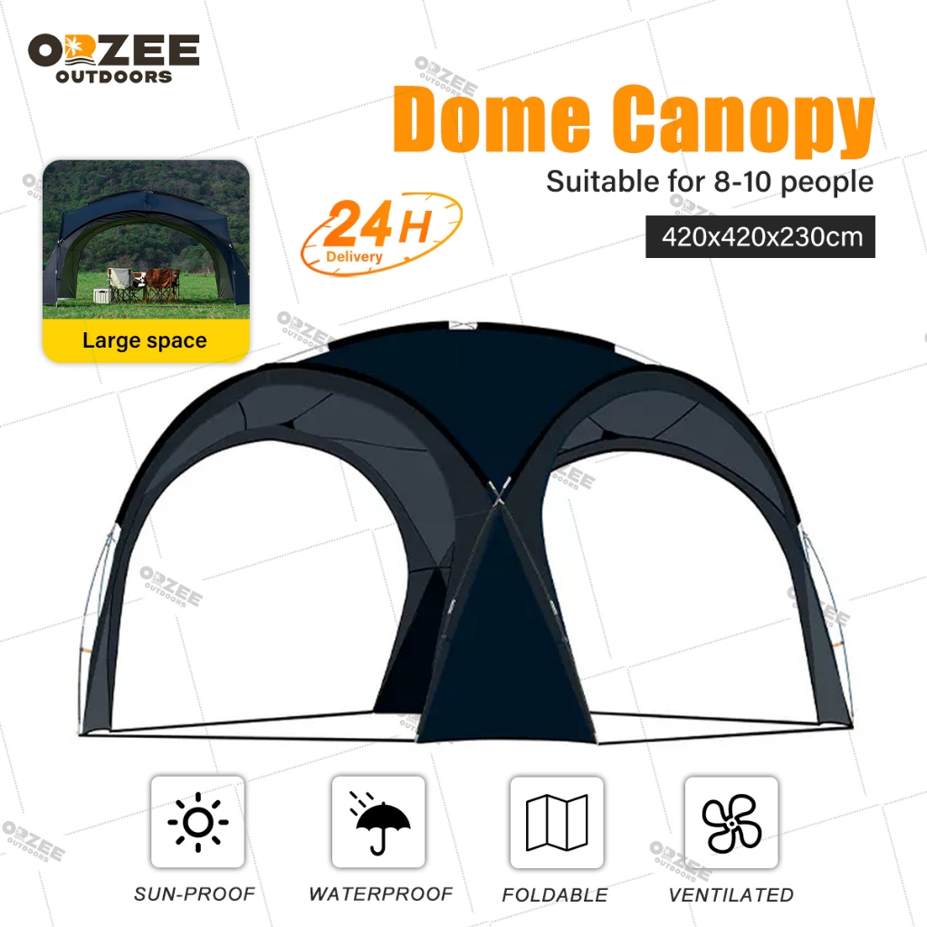 Dome canopy rubber sun protection large tent outdoor camping super ...