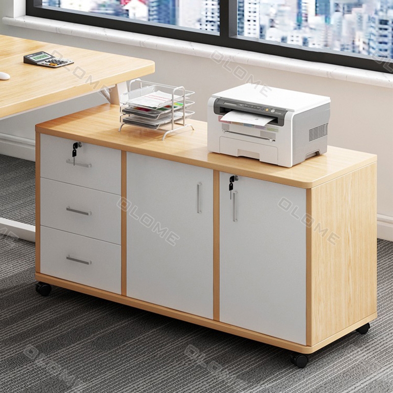 olome Home Office File Cabinet with Lock Wooden Locker Data Storage ...