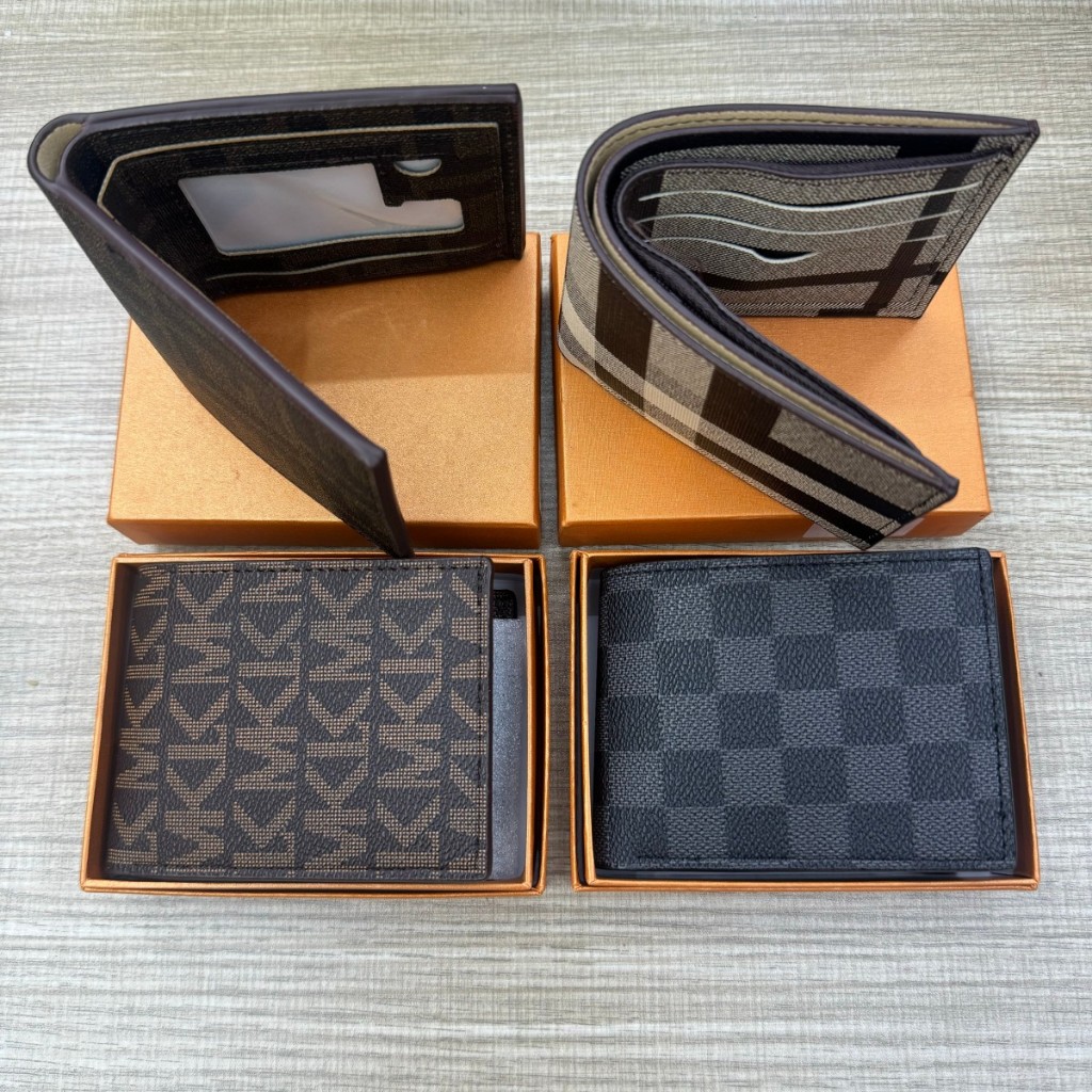 【DanLu】Square Wallet Bifold Wallet Card Holder purse with Box Small ...