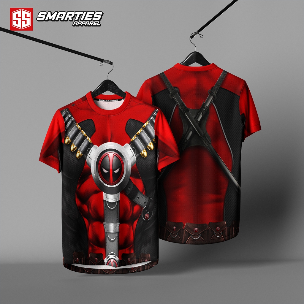 Smarties Apparel Supershirt Deadpool SS0017 Gym Running Beach Active ...