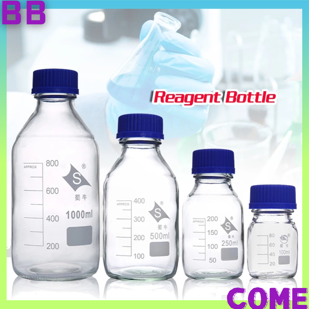 Reagent Bottle Container 100ml/250ml/500ml Glass Pitcher Graduated with ...