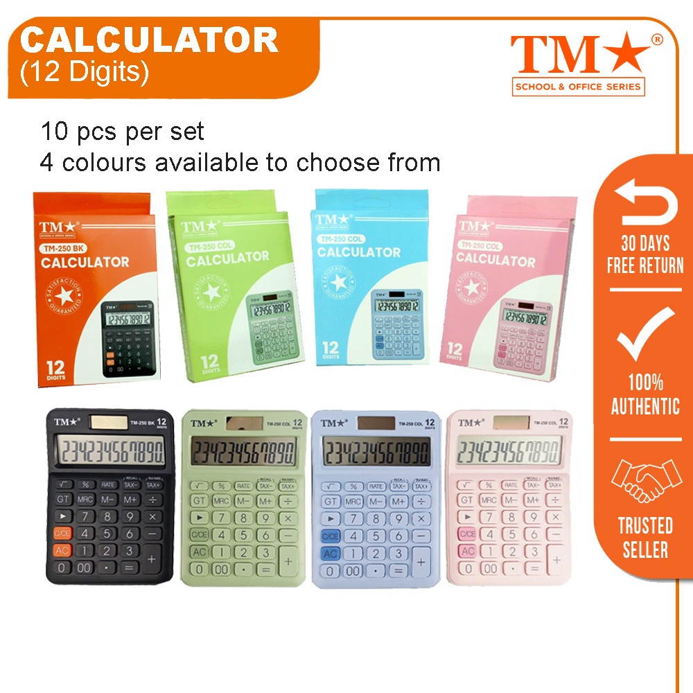 TM 10 pcs Calculator 12 Digits (TM-250) | Shopee Philippines