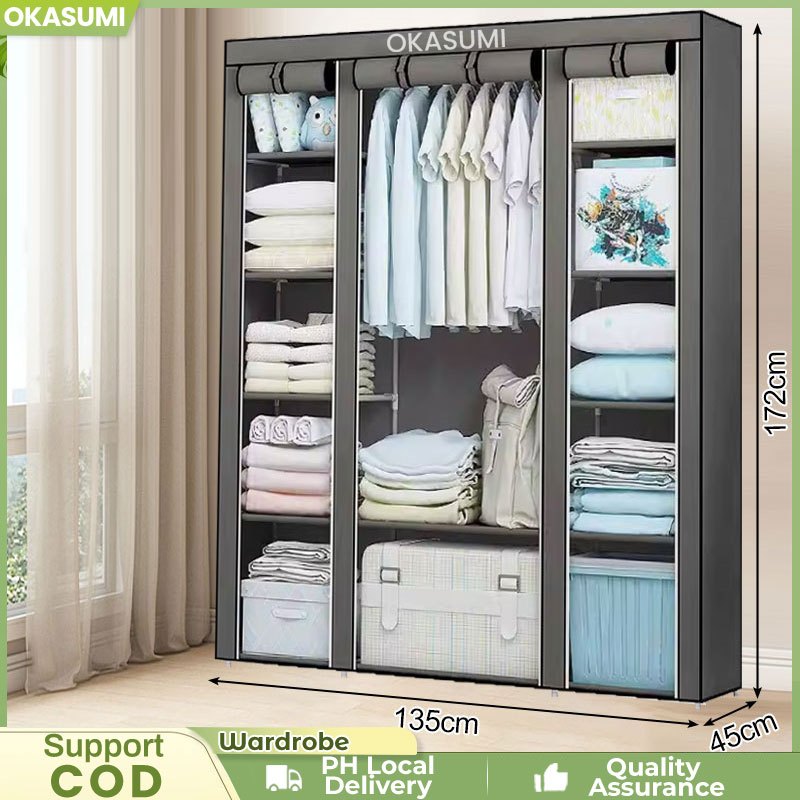 Okasumi Non-Woven Wardrobe Big Size Clothes Storage Wardrobe ...