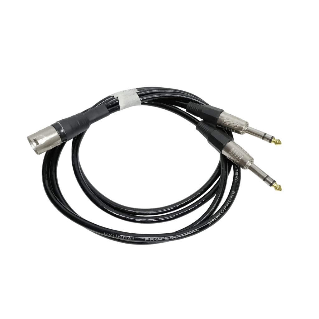 ONE PC XLR MALE to DUAL PL55 6.35mm MALE TRS STEREO Y SPLITTER CABLE ...