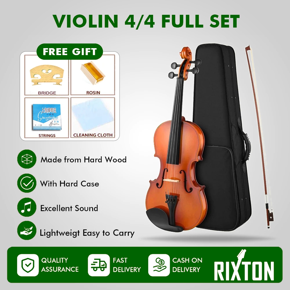 RIXTON Professional 4/4 Violin Full Set of Rosin Free Packaging ...