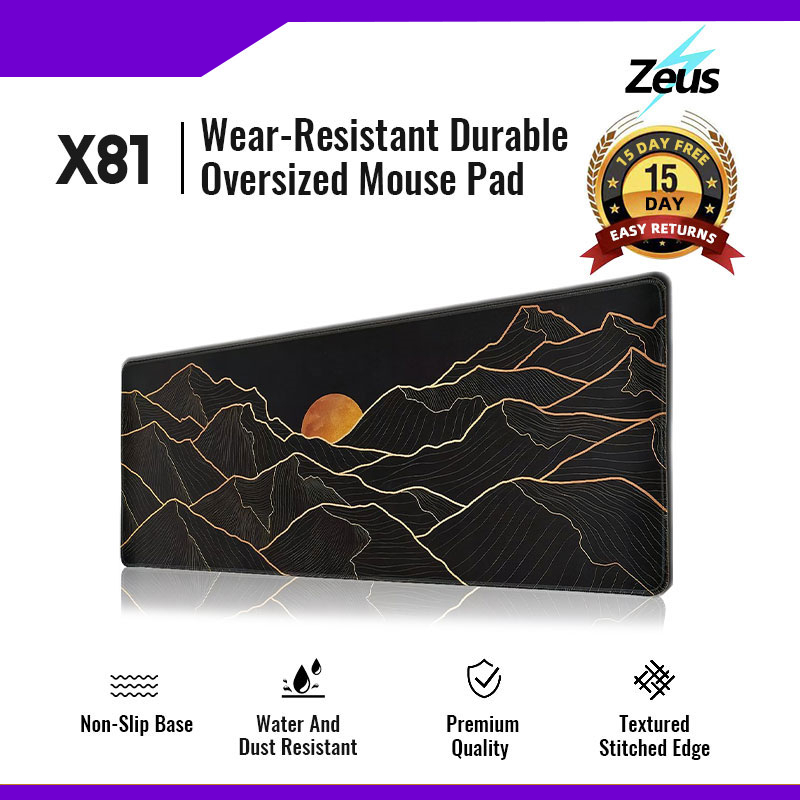 Zeus Large Mouse Pad Office Gaming Table Mat Non-Slip Base Washable ...