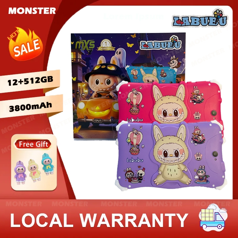 LABUBU Tablet For Kids Samsung WIFI Dual Sim Card 12+512GB 7 inch Smart ...