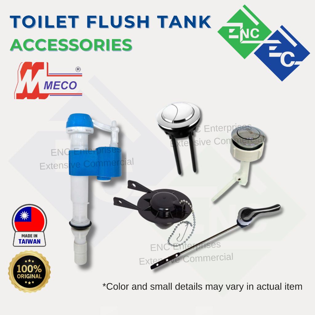 Toilet Flush Tank Accessories | MECO Brand | Fill Valve Push Button ...