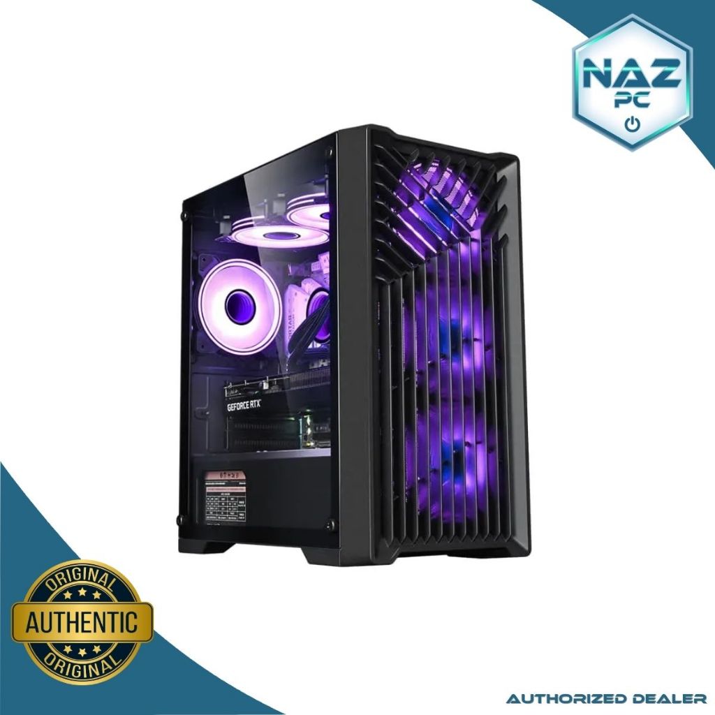 Keytech Cuirass MATX Case Black | Shopee Philippines