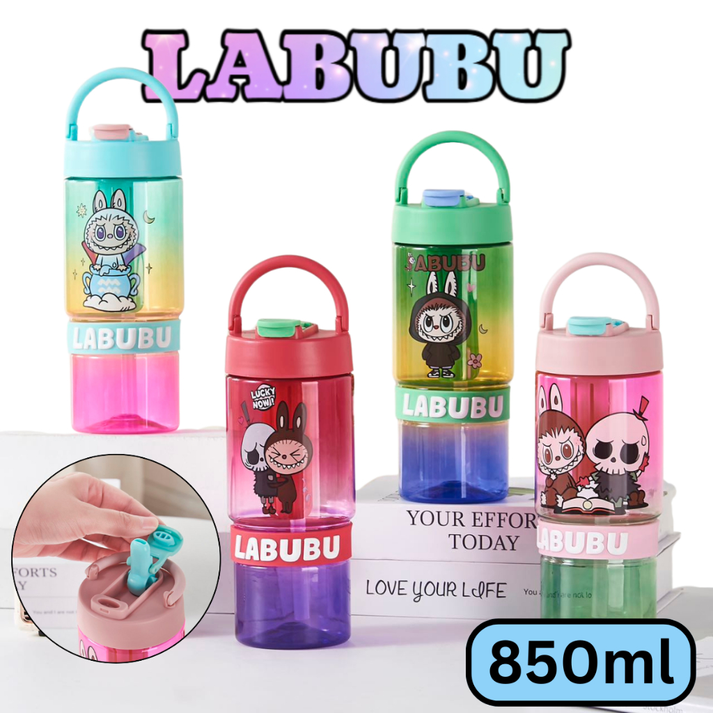 Labubu Designed Transparent Water Bottles Labubu 850ml Water Bottle ...