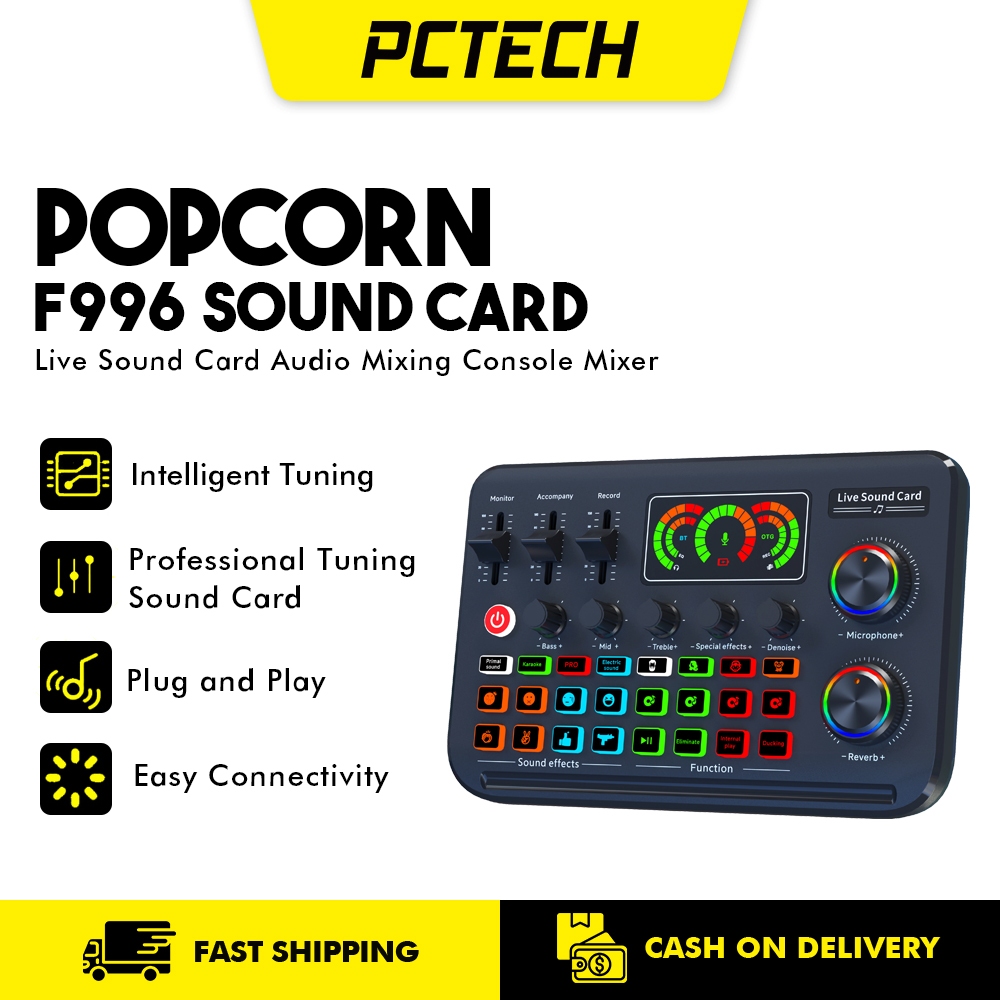 F996 Max Soundcard Audio Mixer Live Sound Voice Changing Mixing Console ...