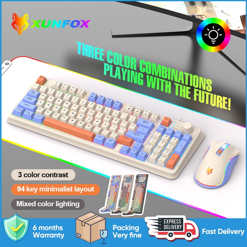 12 hours delivery K82 mixed ledlight 94 key contrast color mechanical ...