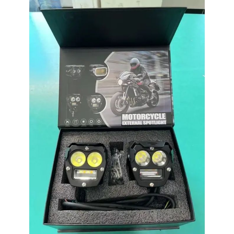 80 watts motorcycle lighting system Dual Color Headlight Auxiliary ...