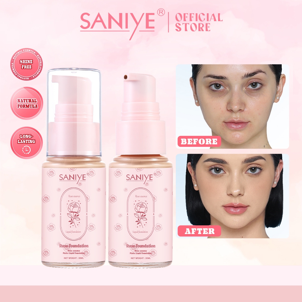 SANIYE Liquid Foundation Matte Full coverage Skin Tint Moisturizing ...