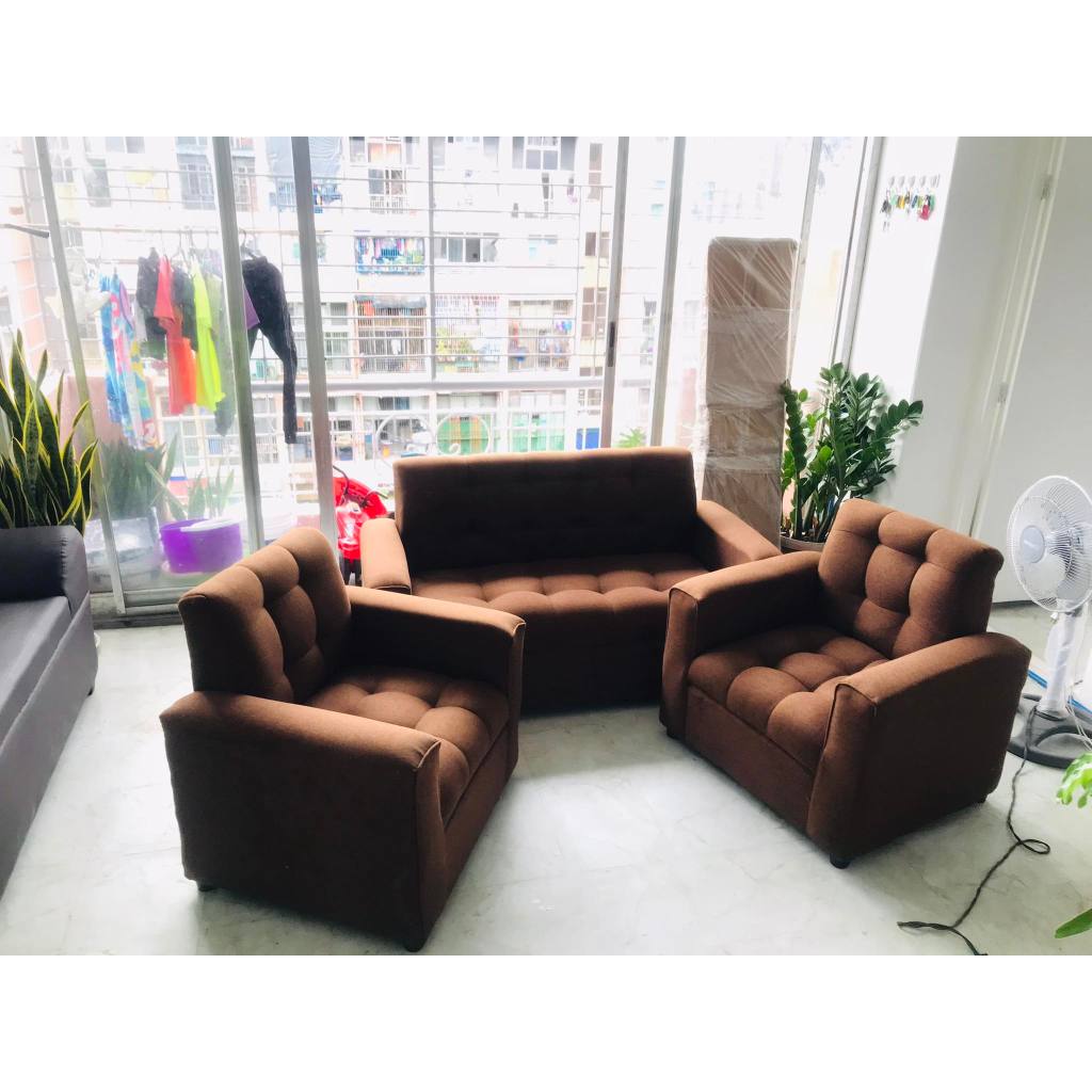 AMBASSADOR SOFA SET BROWN FABRIC(FREE DELIVERY MANILA) | Shopee Philippines