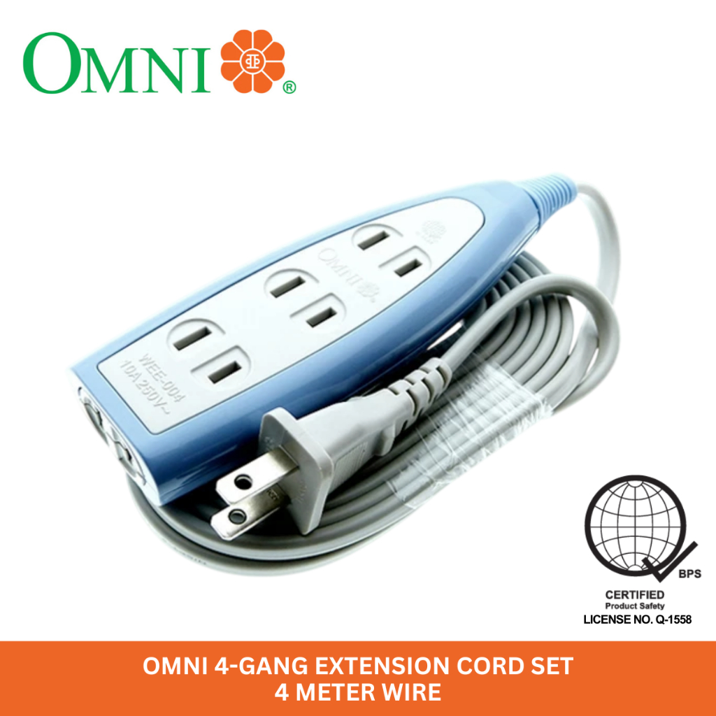 OMNI 4-Gang Extension Cord Set 4 Meter Wire - WEE-004-PK | Shopee ...