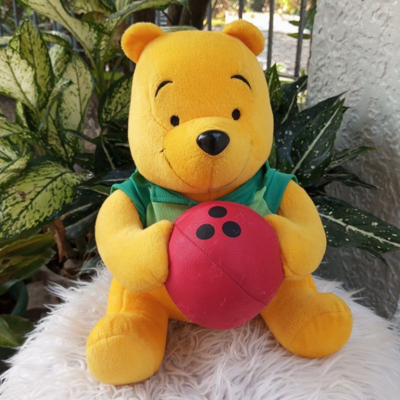 DISNEY Winnie The Pooh Green Shirt With Ball Stuffed Toy | Shopee ...