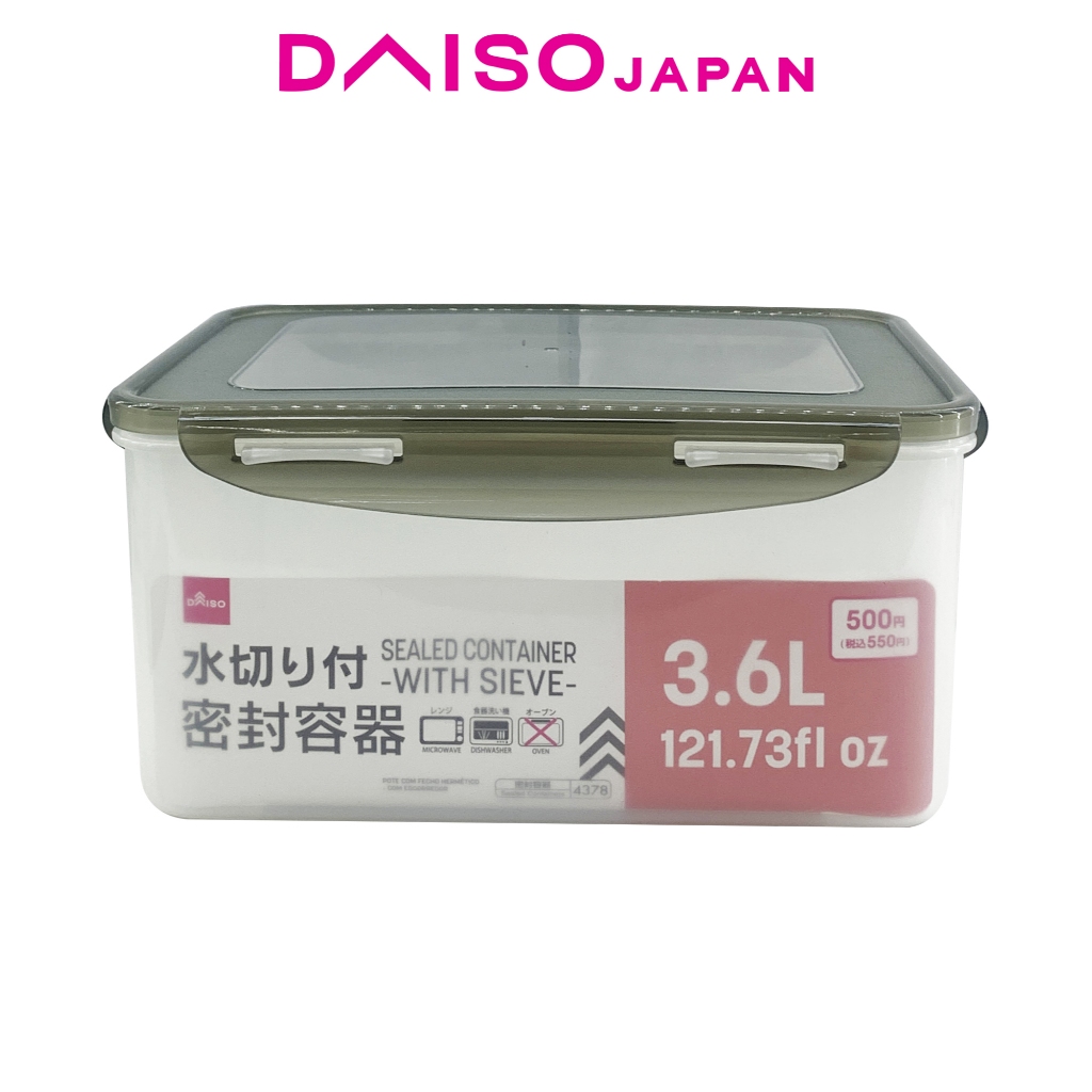 Daiso Sealed Container with Sieve 3.6L | Shopee Philippines