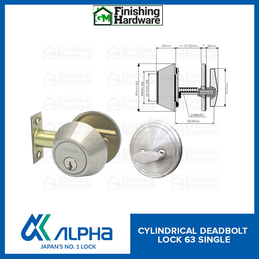 Cylindrical Deadbolt Door Lock- GM Finishing Hardware (Official Seller ...