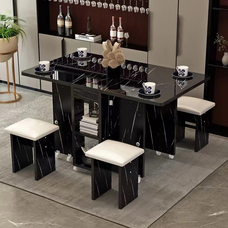 Dining Table Movable Folding Dining Table Multifunctional Retractable ...