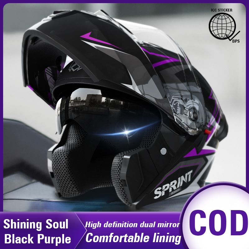 AXK909 Motorcycle Helmet Modular Helmet Dual Lens Men's and Women's ...