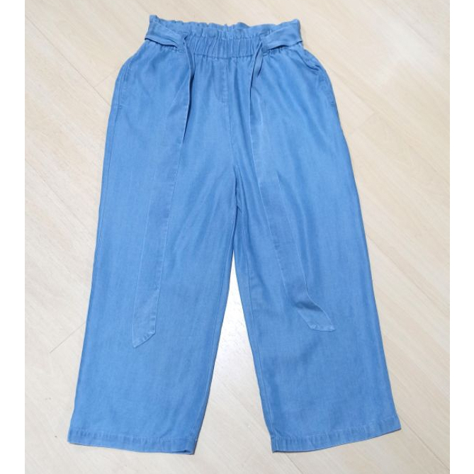 High Waisted Ladies Soft Denim Square Pants Elastic Waist with Pocket ...