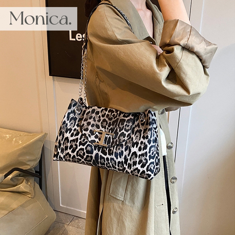 【Monica】Women Leather Sling Bag Korean Shoulder Bag Fashion Chain ...