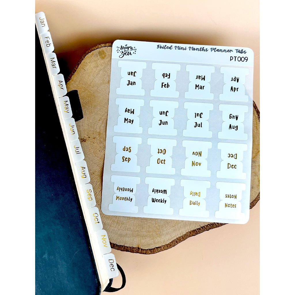 Foiled Monthly Planner Tabs 2025 Calendar Labels Foiled Sticker ...