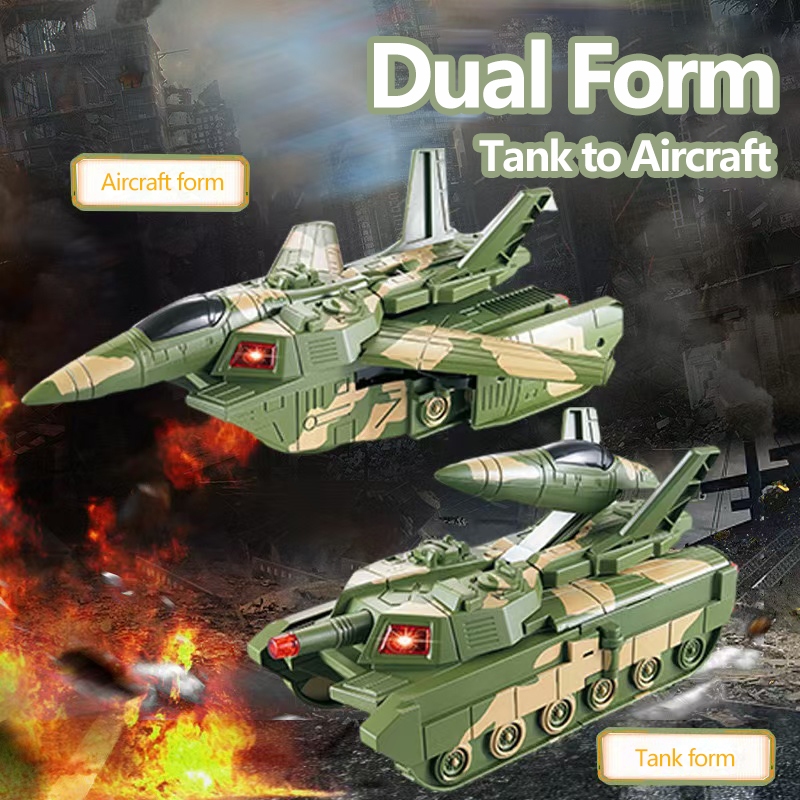Electric Deformation Toy Dual Form Aircraft Tank Shape Change Children ...