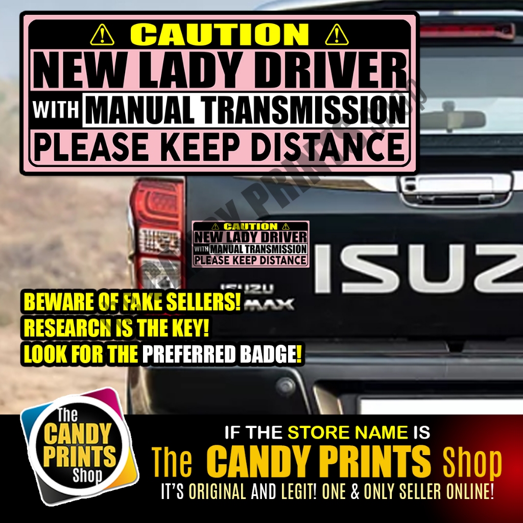 Magnetic Car Sticker (10 x 4 inches - Series 02) NEW LADY DRIVER WITH ...