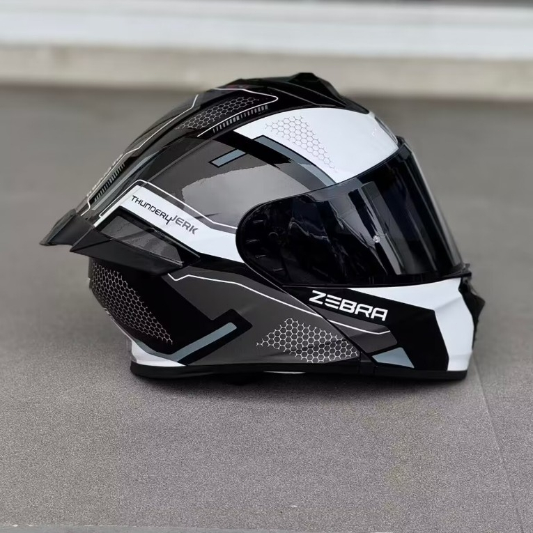 【𝑭𝒍𝒊𝒑 𝑼𝒑】ZEBRA Ritzy Modular Dual Visor Helmet Full Face for Motorcycle ...