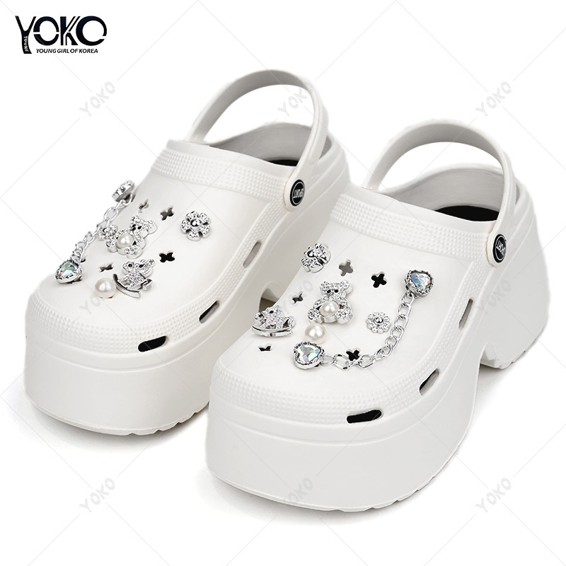 YOKO 】 Fashion 9CM Heeled Wedge Slippers Clogs Women Lightweight ...