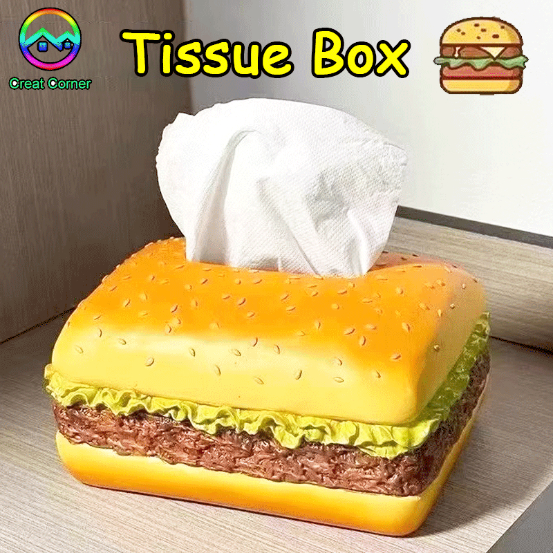Cute Tissue Box Hamburger Napkin Holder Tissue Holders Box Home Desktop ...