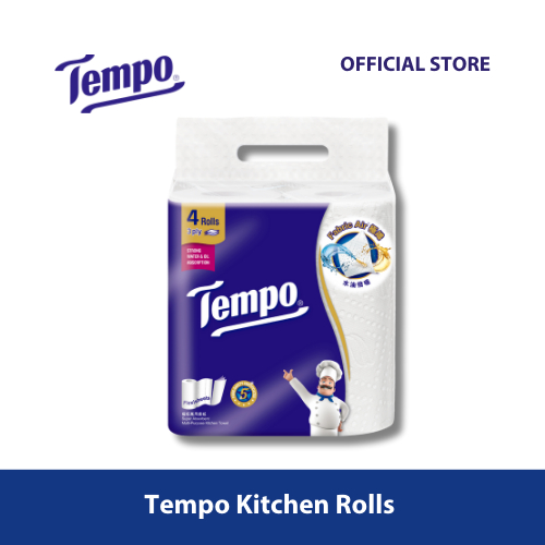 Tempo Kitchen Rolls (3-Ply, 4 Rolls) | Shopee Philippines