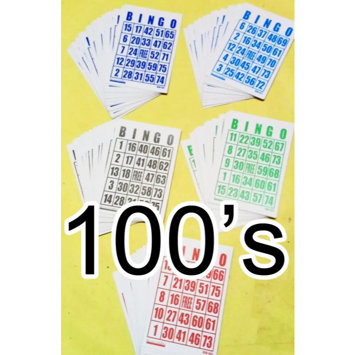 BINGO CARDS BY 100's pcs by set | Shopee Philippines