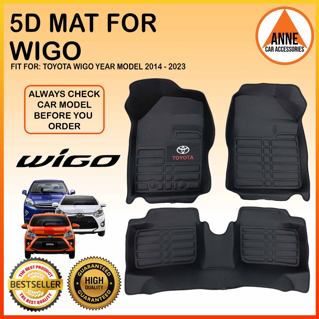 5D Deep Dish Matting for Toyota Wigo 2013 2014 2015 2016 2017 2018 2019 ...