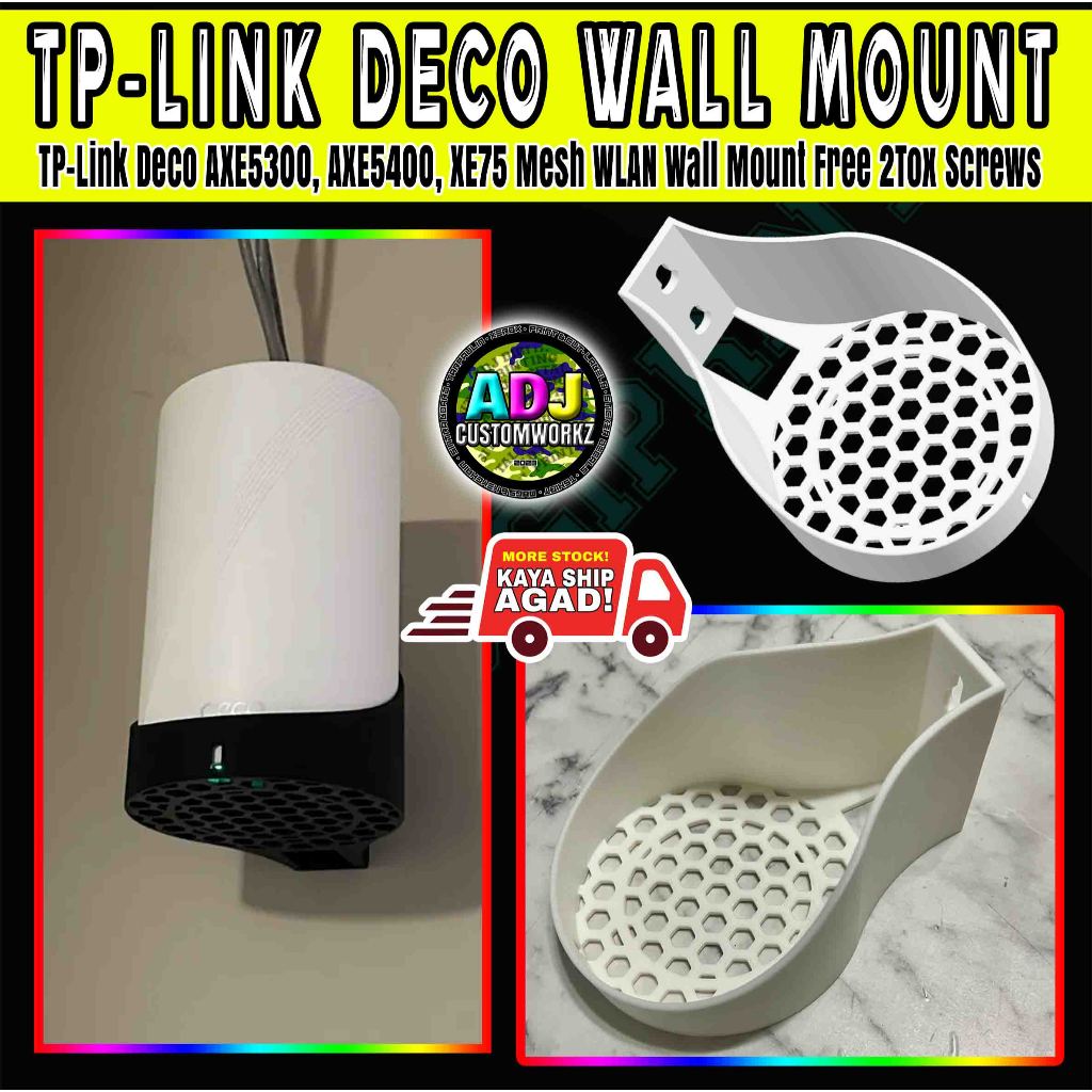 TP-Link Deco AXE5300, AXE5400, AXE4900, XE75, XE70 PRO Wall Mount FREE 2 Tox Screws | Shopee ...