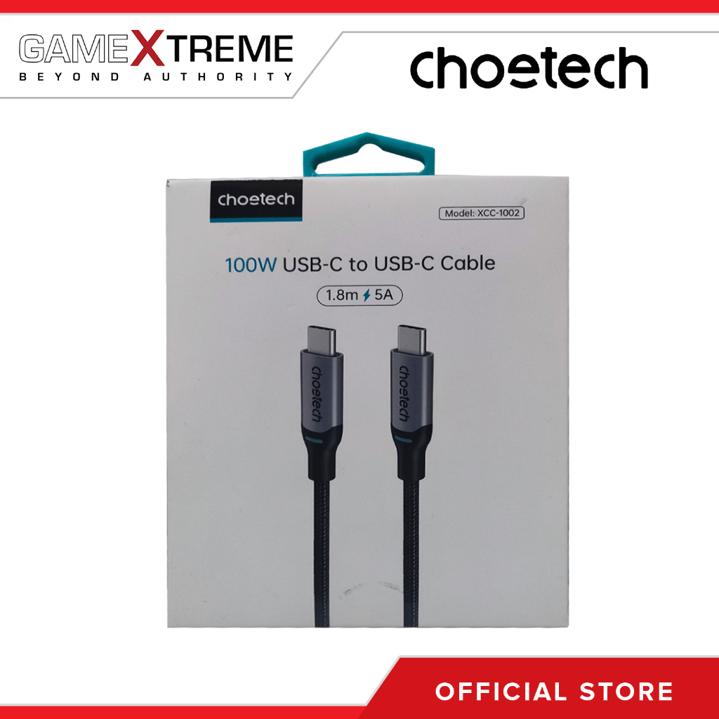 Choetech PD 100W usb-c to usb-c 1.8m nylon cable XCC-1002 | Shopee ...