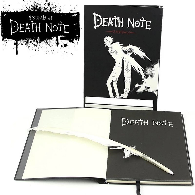 Anime Death Note Notebook Set Leather Journal Feather Pen Journal Death ...
