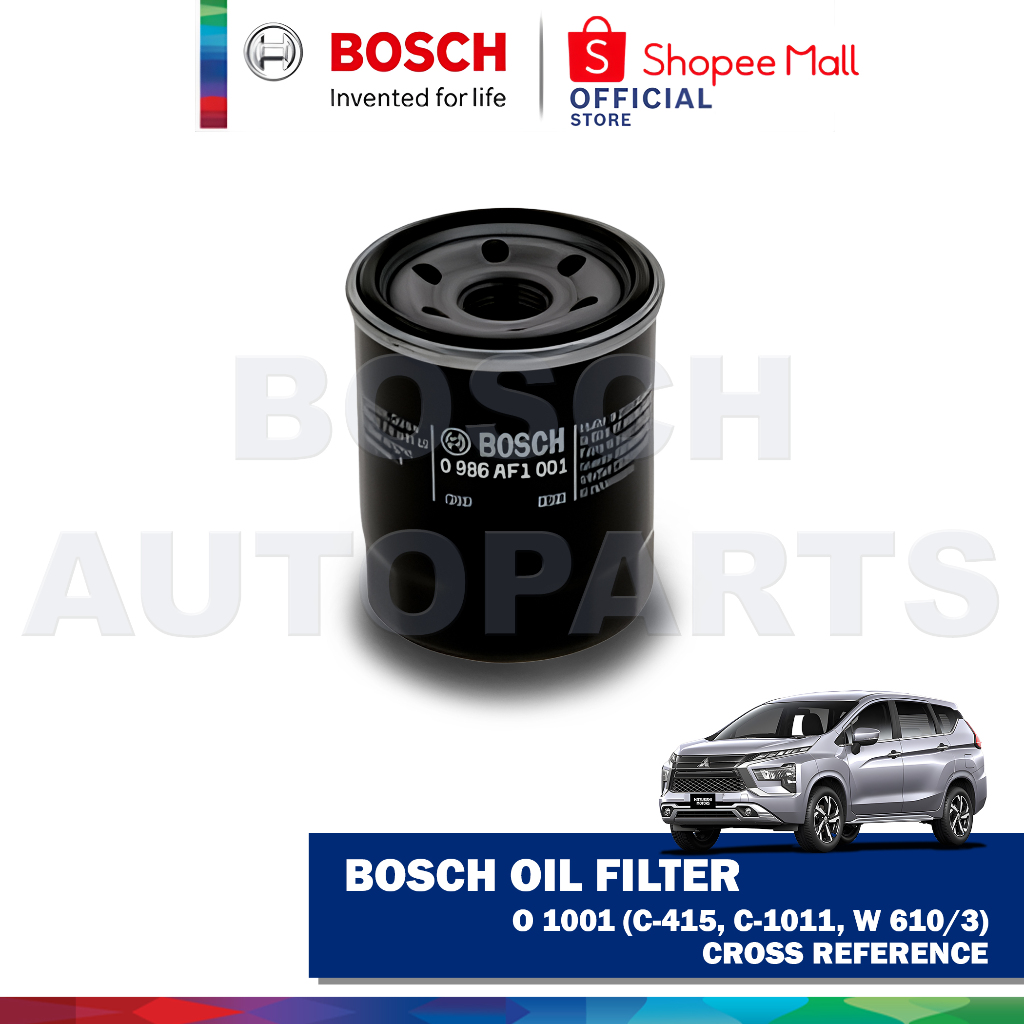 Bosch Oil Filter for Mitsubishi Xpander 2018-PRESENT O1001 ( C-415 / C ...