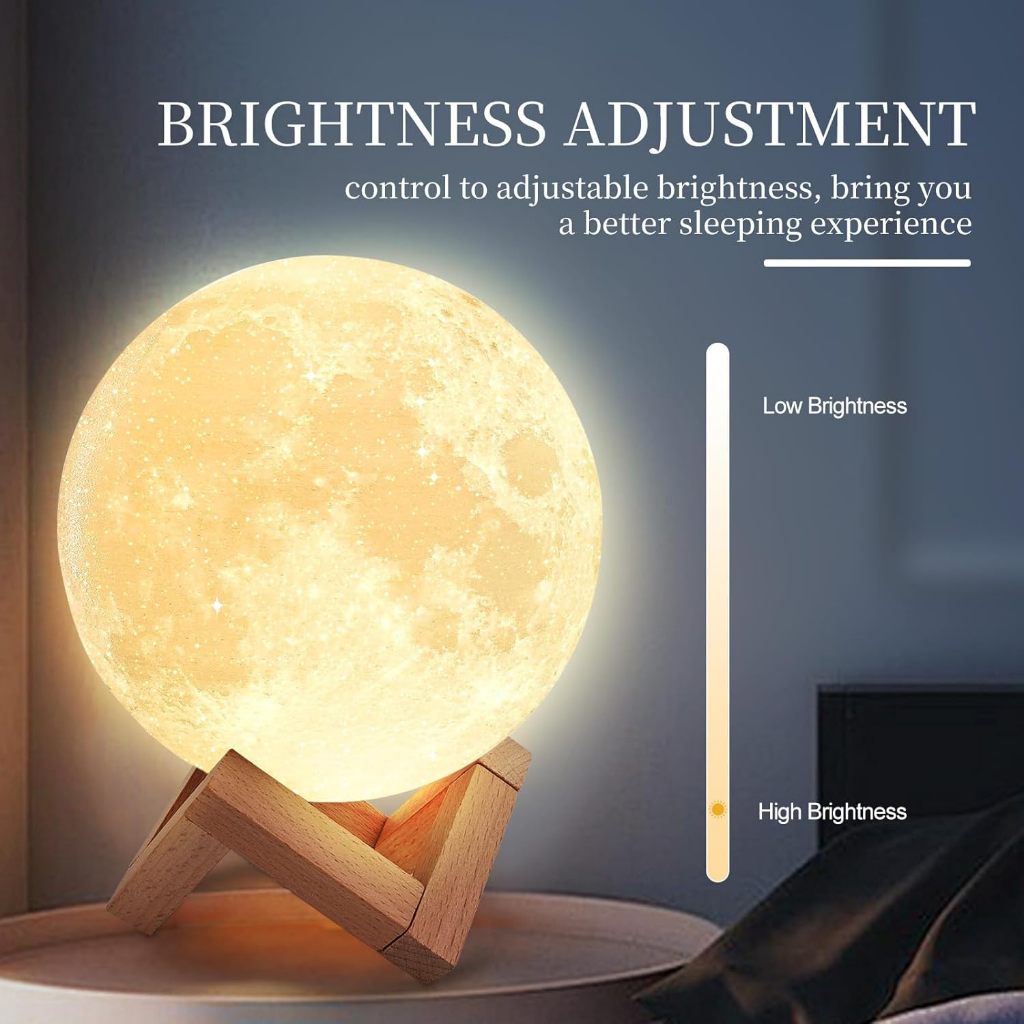 LED children's nightlight 3D printed moonlight light with stand/touch ...