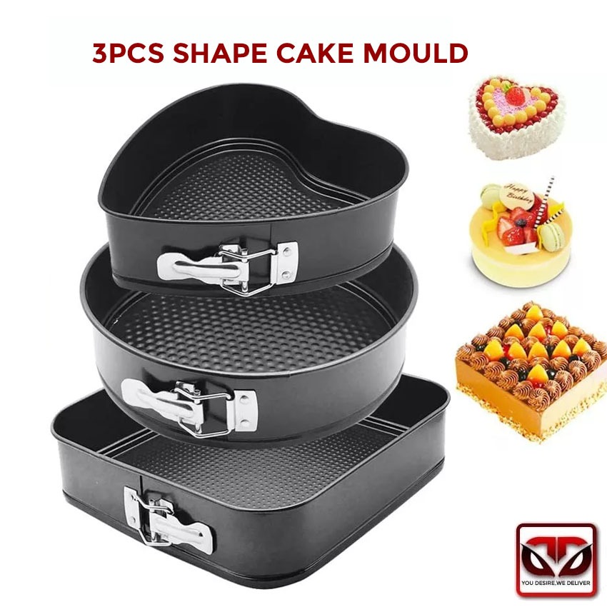 D&D 3 in 1 Cake Mold Set 20cm/22cm/24cm Baking Pan | Shopee Philippines
