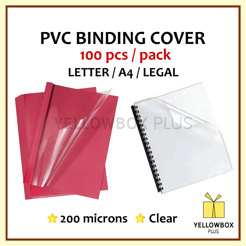 100pcs PVC Binding Cover Clear (A4/Short/Legal) High Quality PVC 200 ...